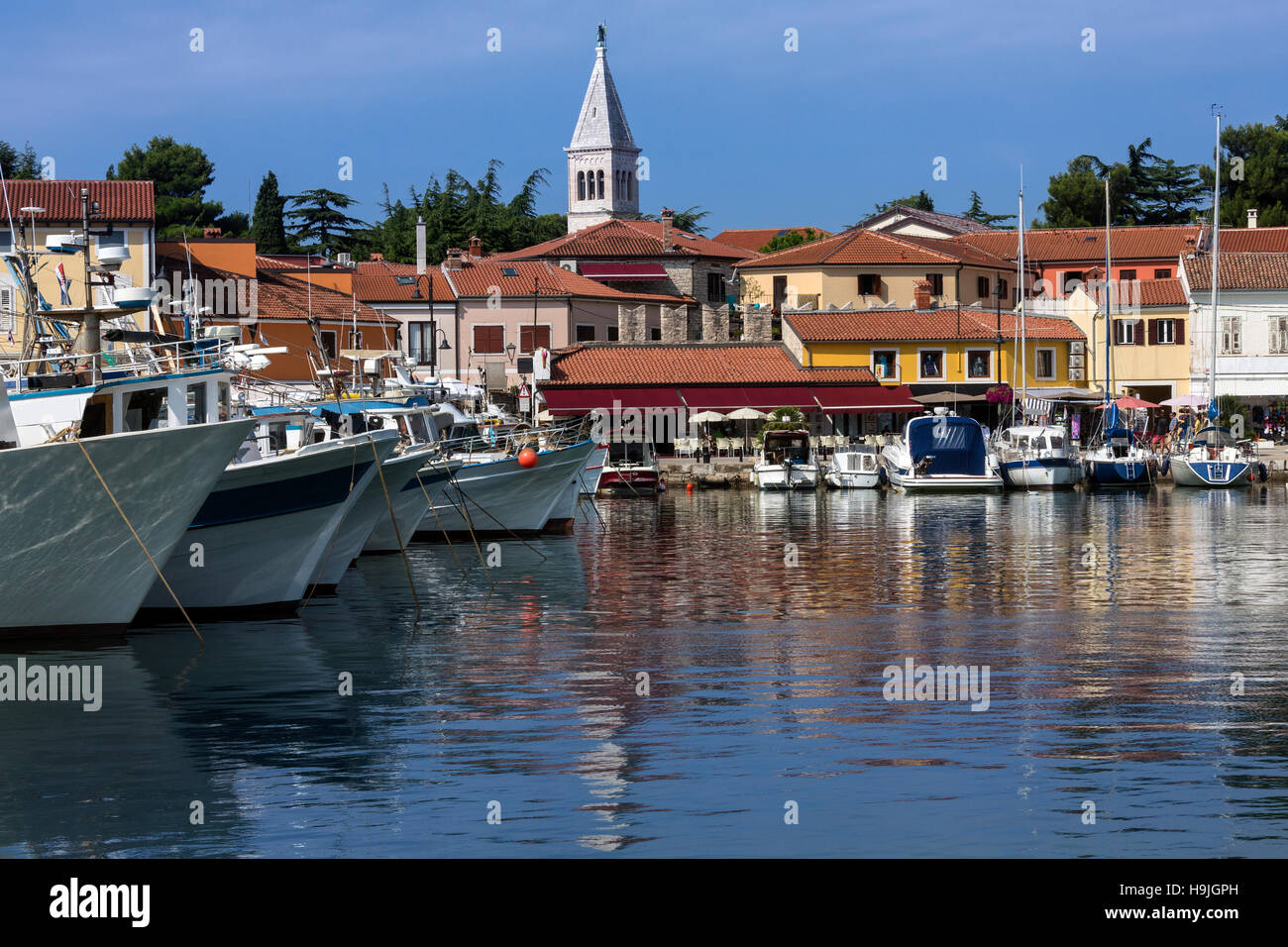 The harbor at Novigrad, a town on the Istria Peninsula in western ...
