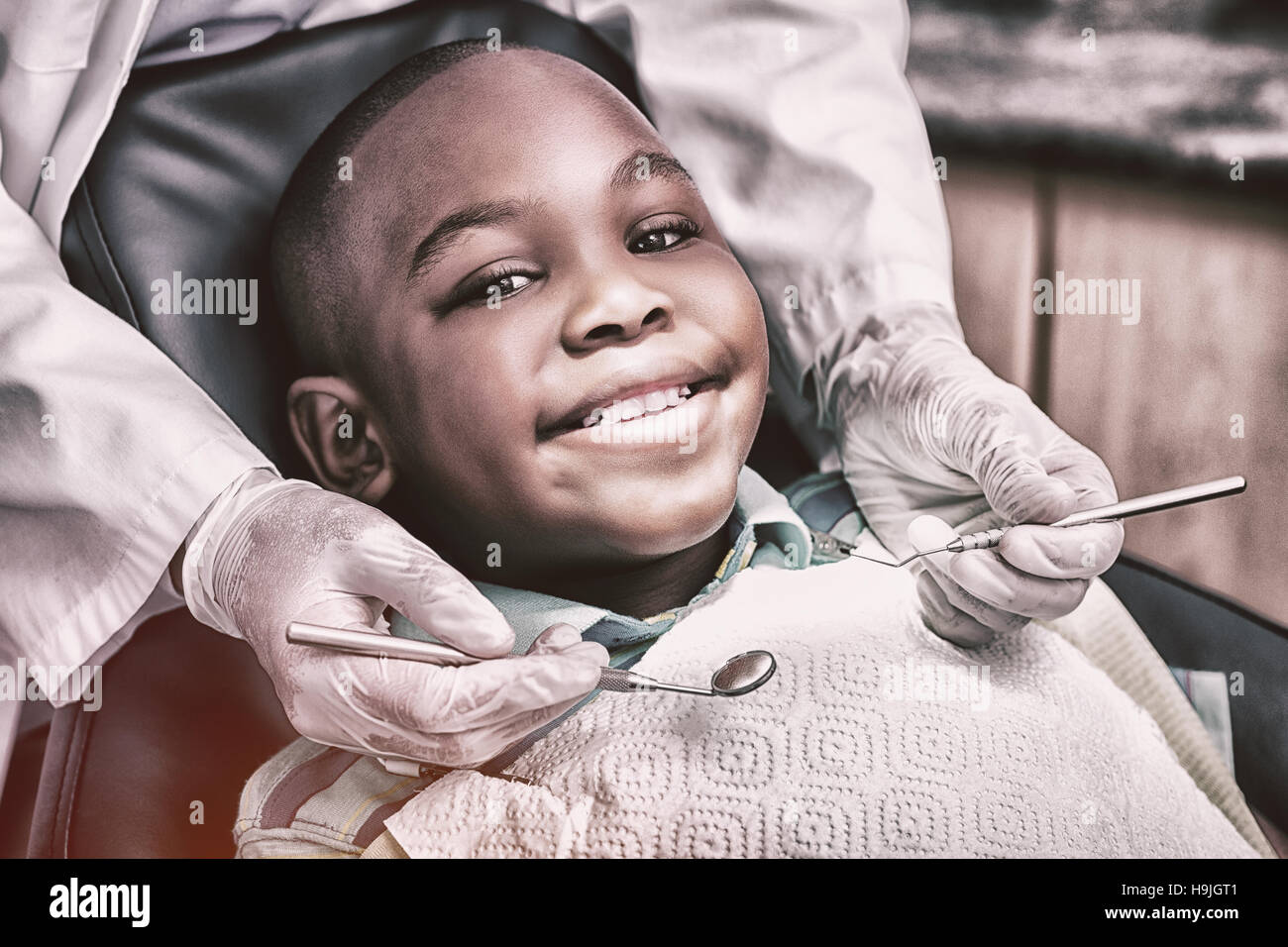 Close up of boy having his teeth Stock Photo - Alamy