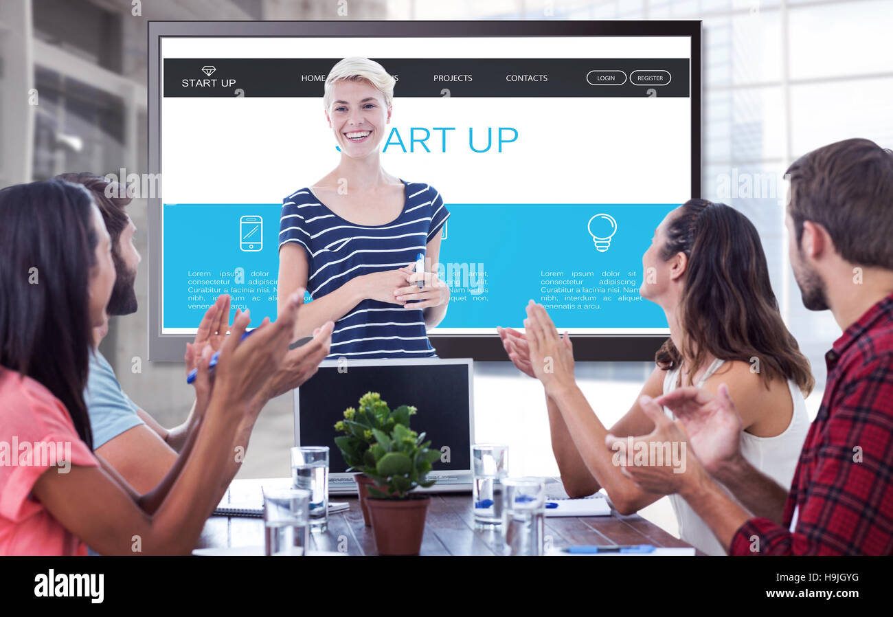 Woman clapping hands smiling in hi-res stock photography and images - Alamy