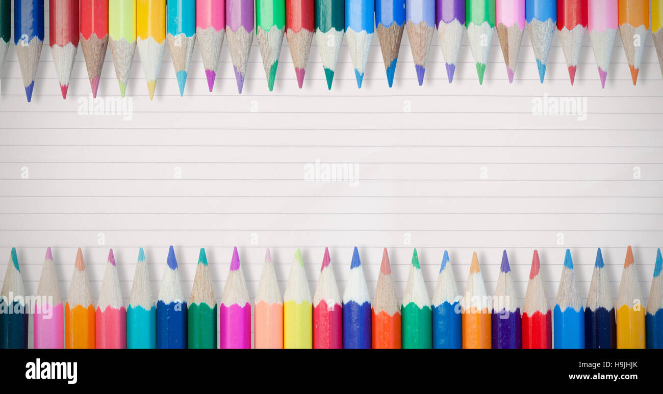 Row coloured pencils hi-res stock photography and images - Alamy