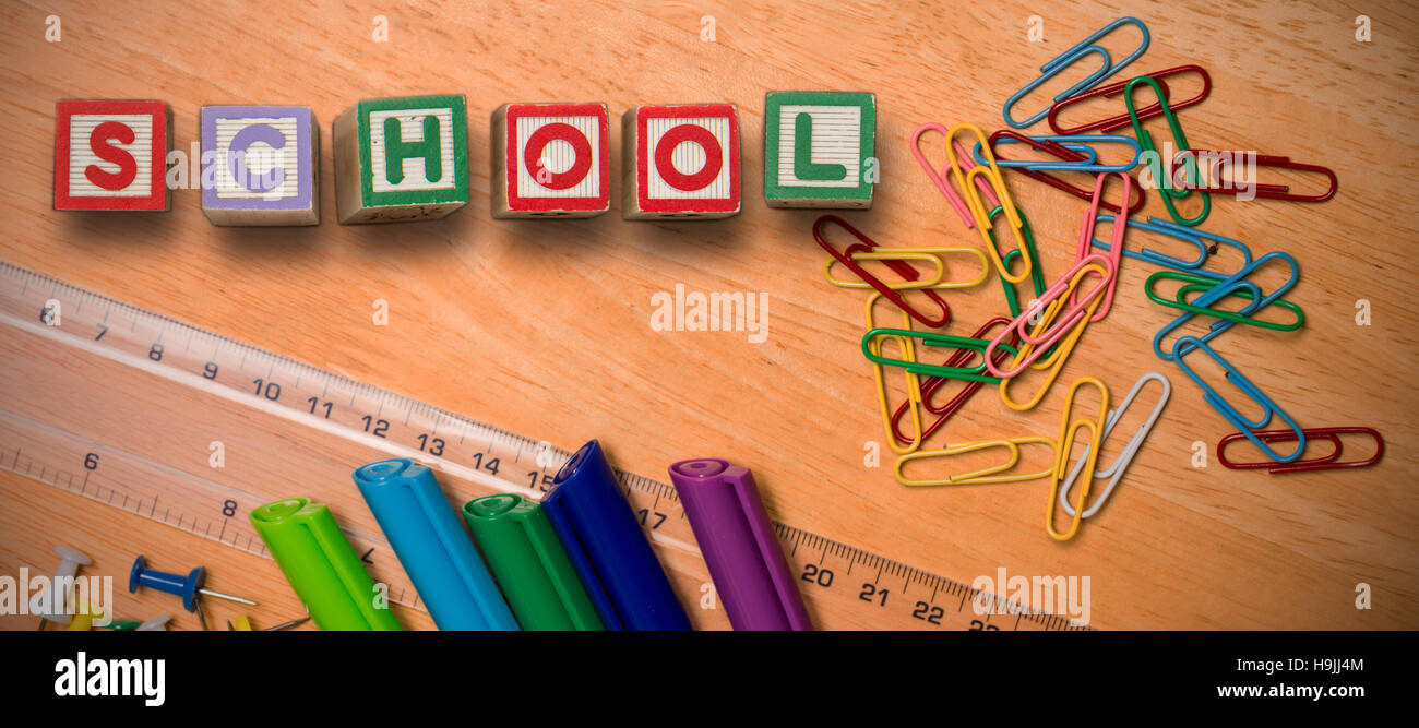 Composite image of back to school message Stock Photo - Alamy