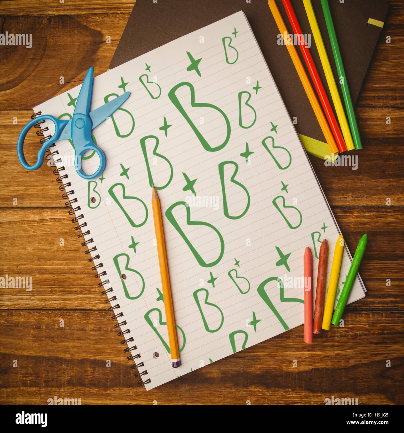 Composite image of b plus doodle Stock Photo - Alamy