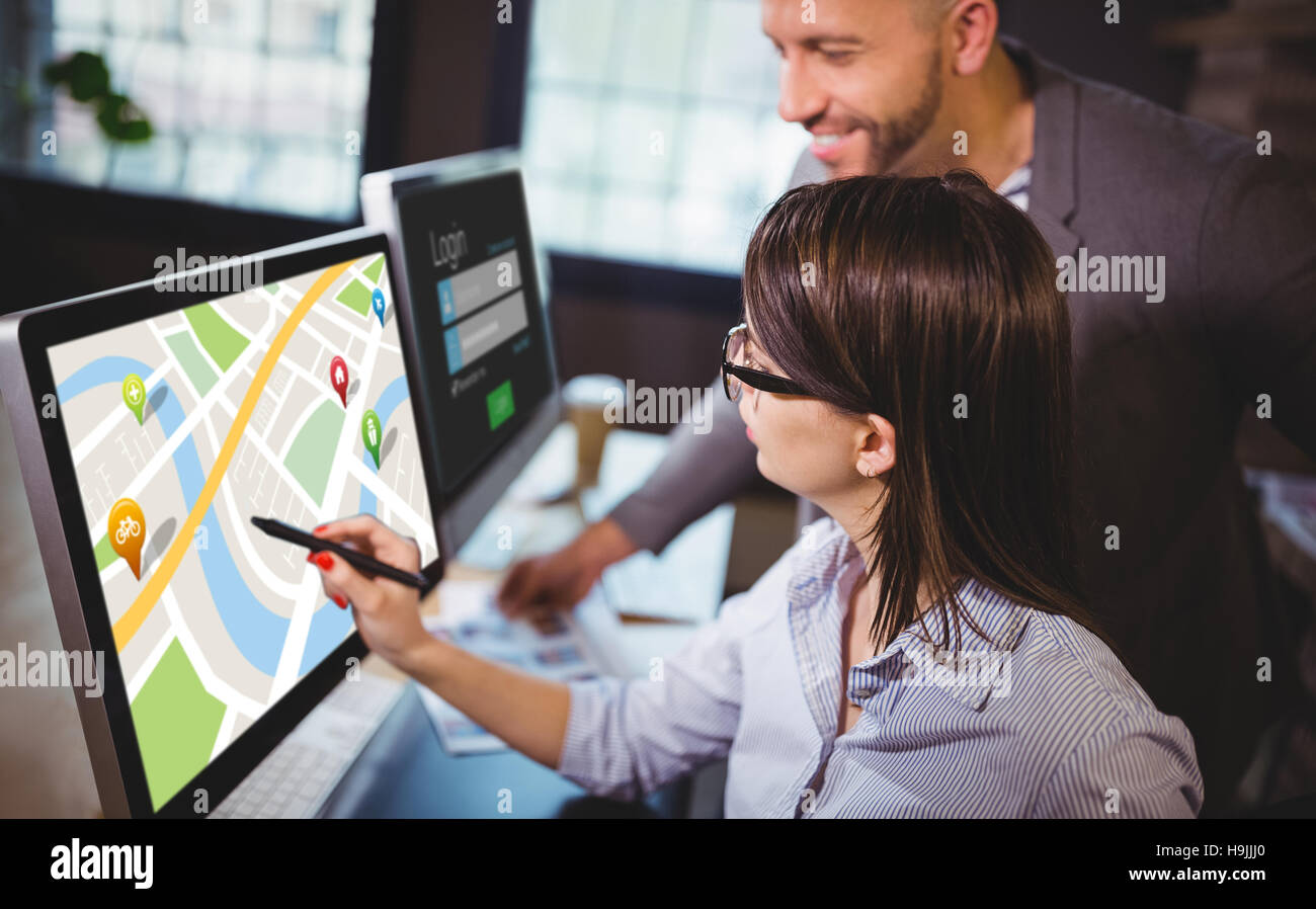 Composite image of map app Stock Photo - Alamy