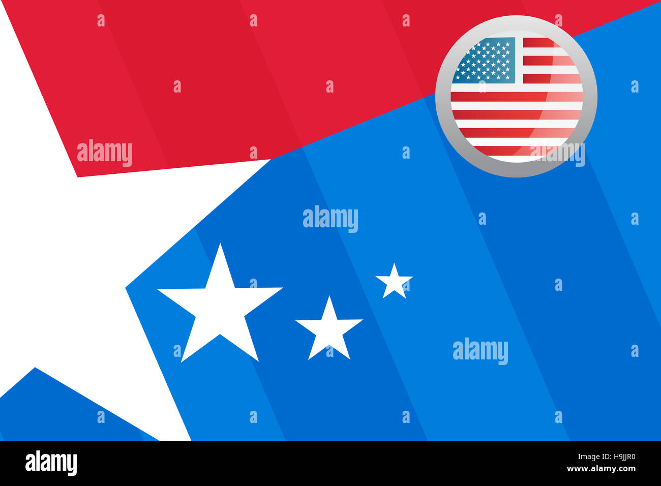 American flag with badge Stock Photo - Alamy