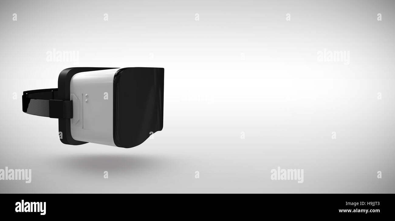 Composite image of white virtual reality simulator over white ...