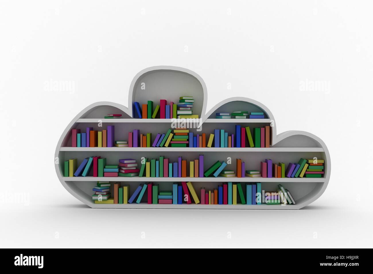 Gray shelf with colorful books Stock Photo - Alamy