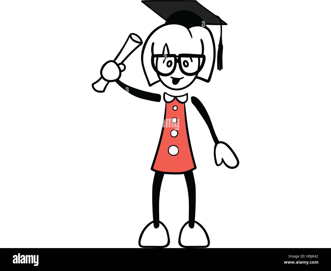 Graduate female cartoon Stock Photo - Alamy