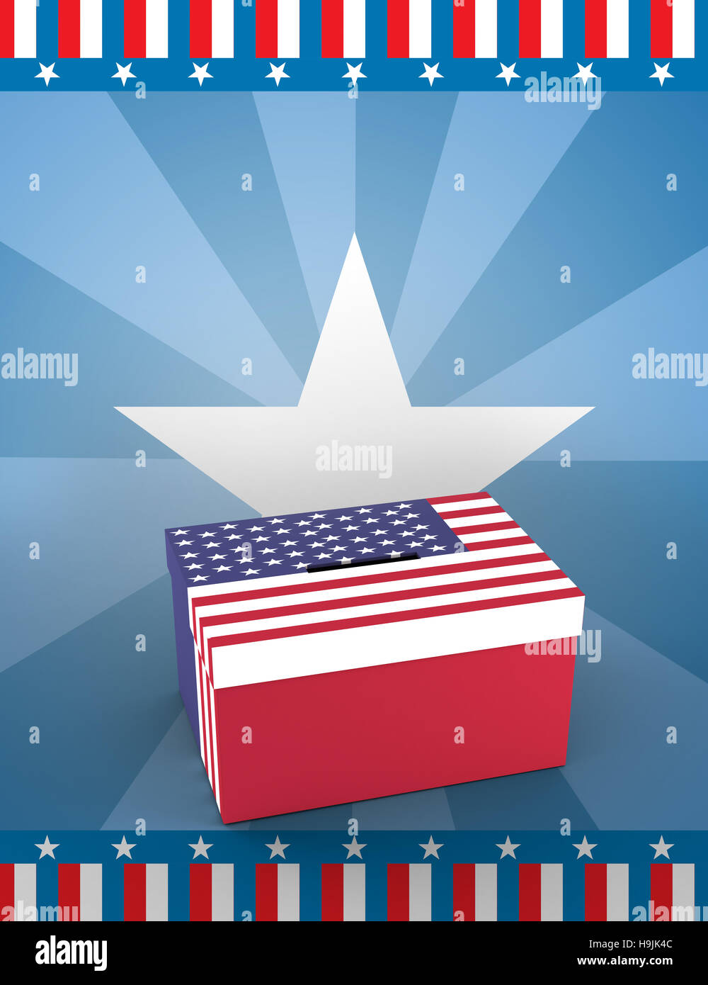 Cardboard box with american flag print Stock Photo - Alamy