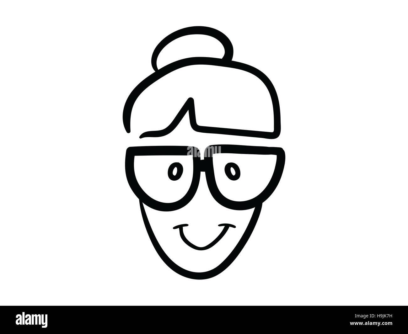 Happy drawn face Black and White Stock Photos & Images - Alamy