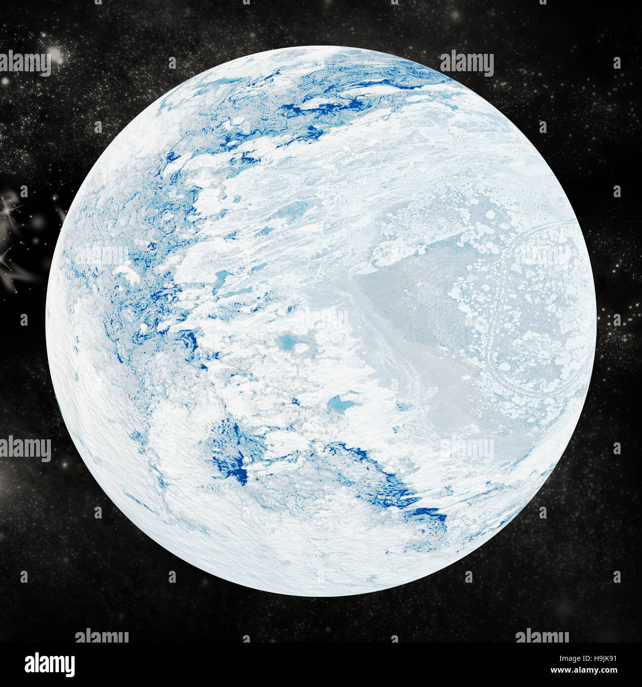 Snowy earth on white background Stock Photo - Alamy