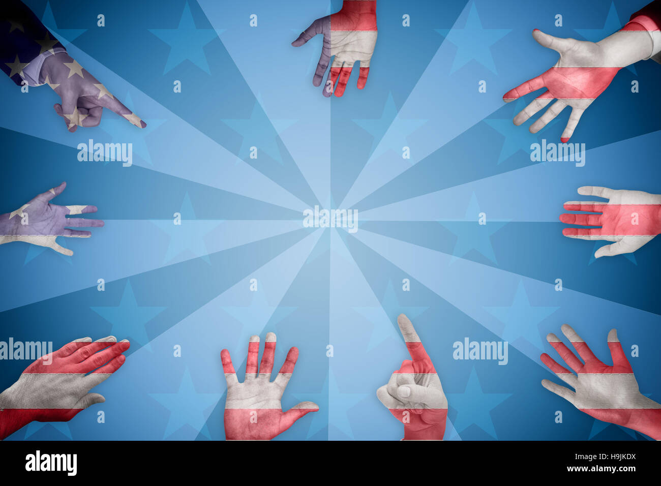 Human hand gesturing against starry background Stock Photo - Alamy
