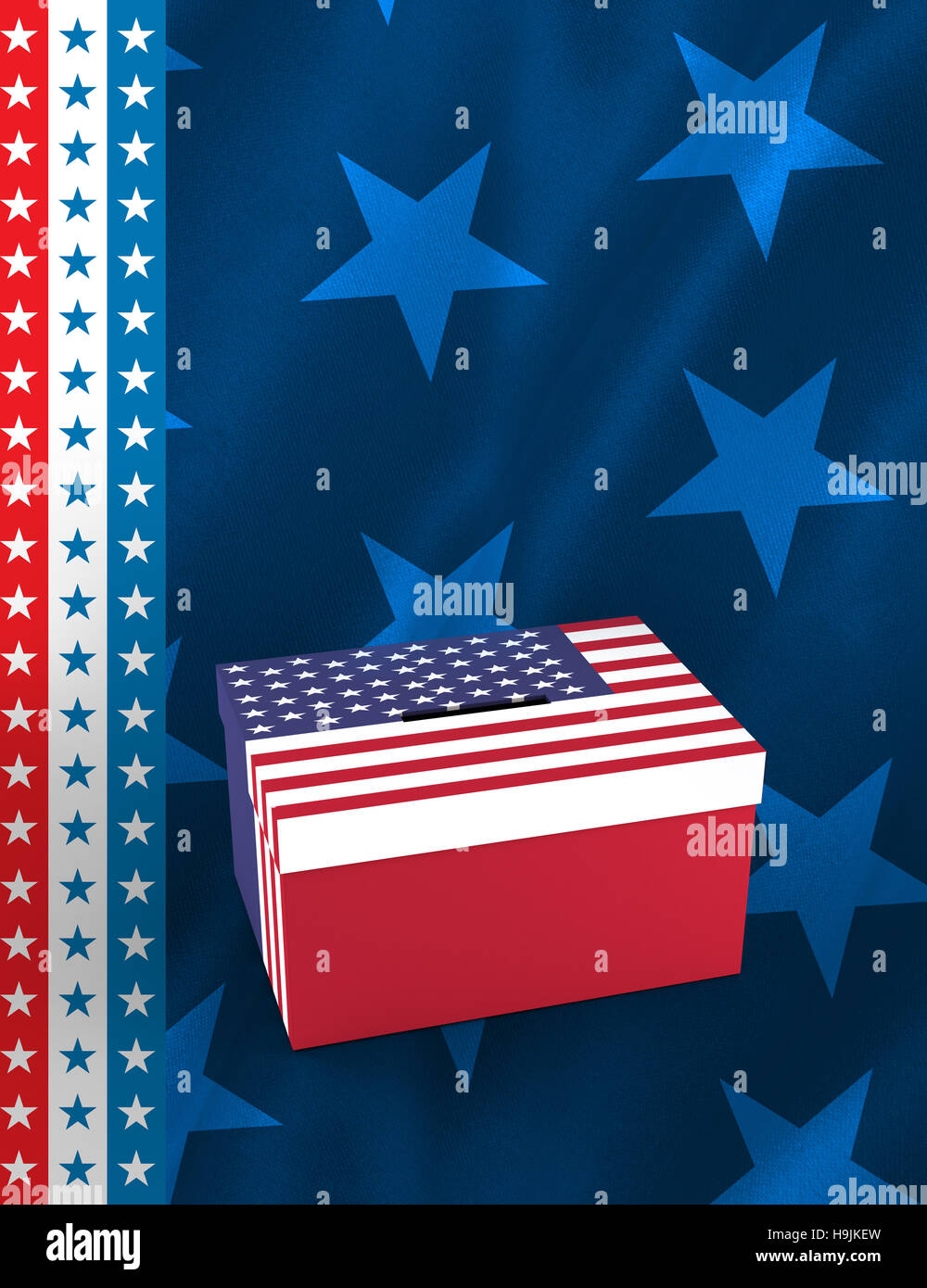 Cardboard box with american flag print Stock Photo - Alamy