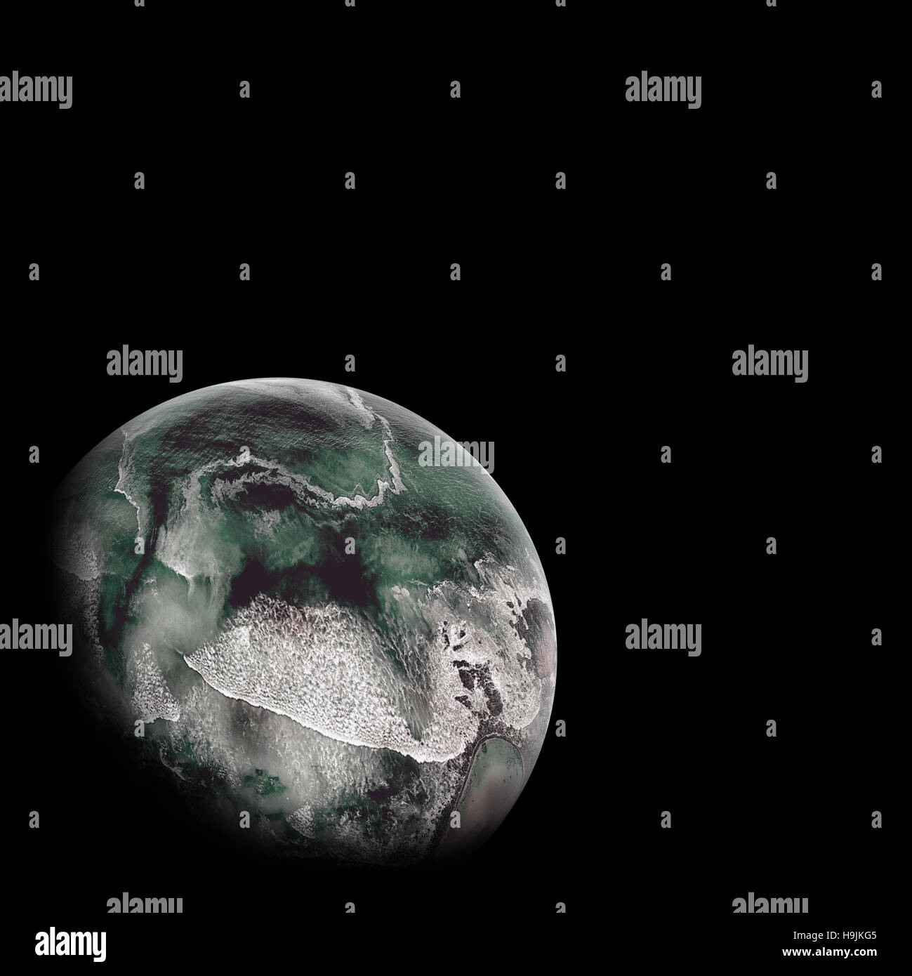 Sea covered earth over white background Stock Photo - Alamy