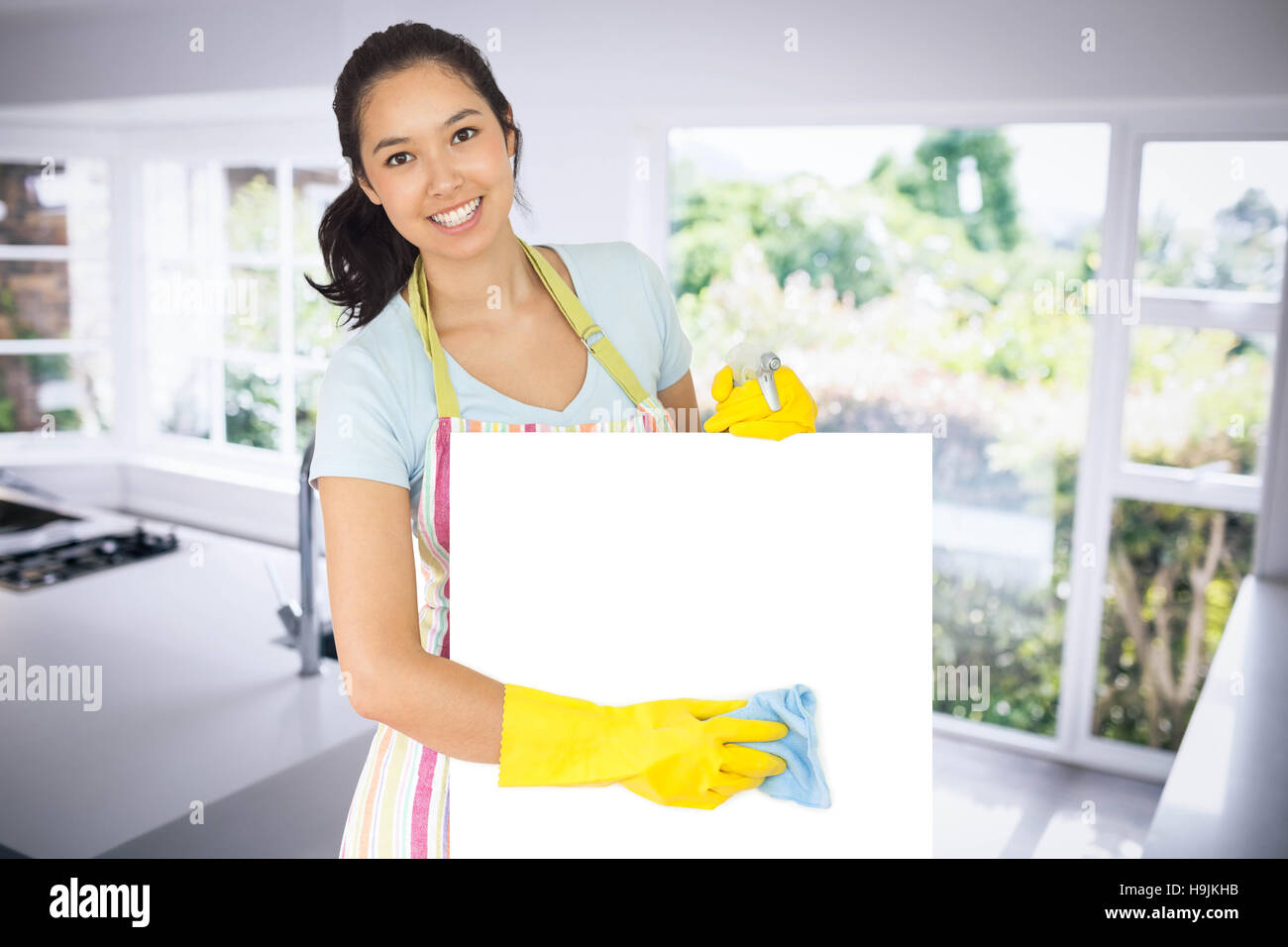 Female wiping down counter hi-res stock photography and images - Alamy