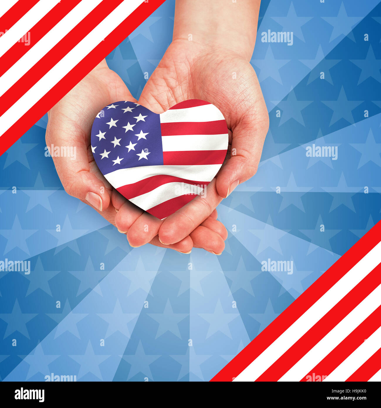 Heart shape American flag Stock Photo - Alamy