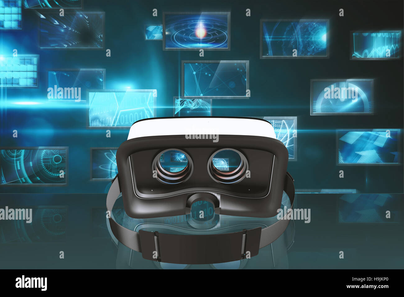 Composite image of digital image of virtual reality simulator Stock ...