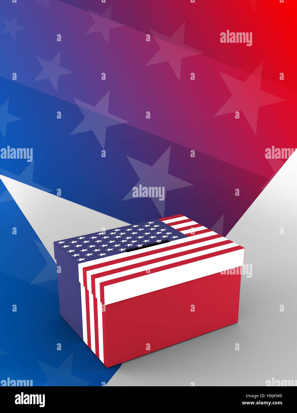 Cardboard box with american flag print Stock Photo - Alamy