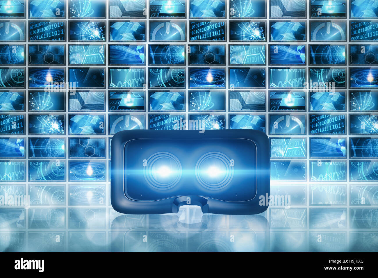 Composite image of close-up of black virtual reality simulat Stock ...