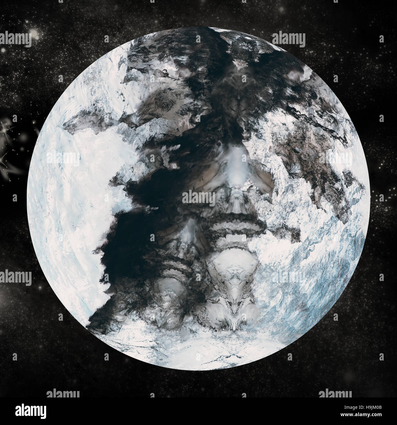 Snow covered on planet earth Stock Photo - Alamy