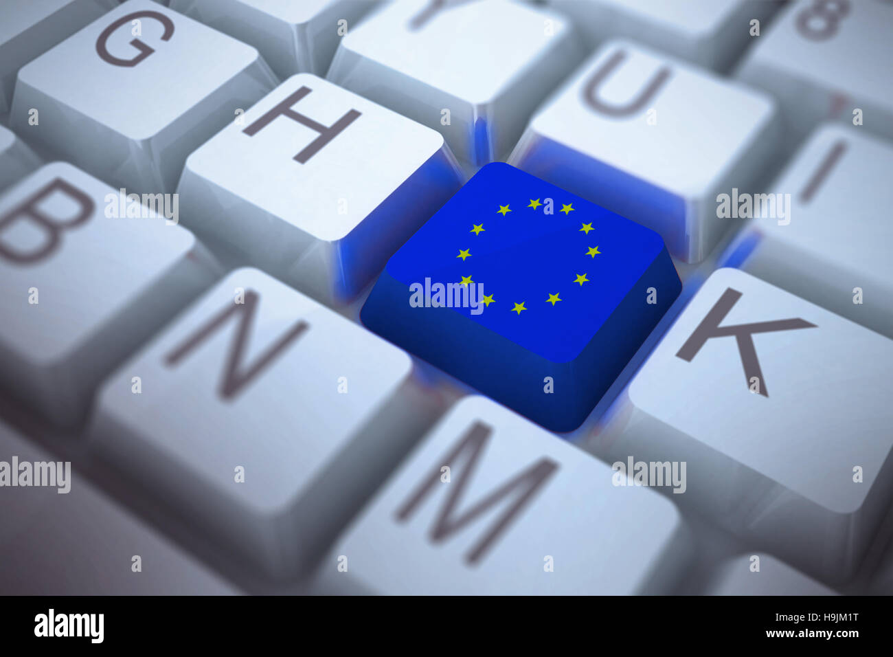 Composite image of red key on keyboard Stock Photo - Alamy