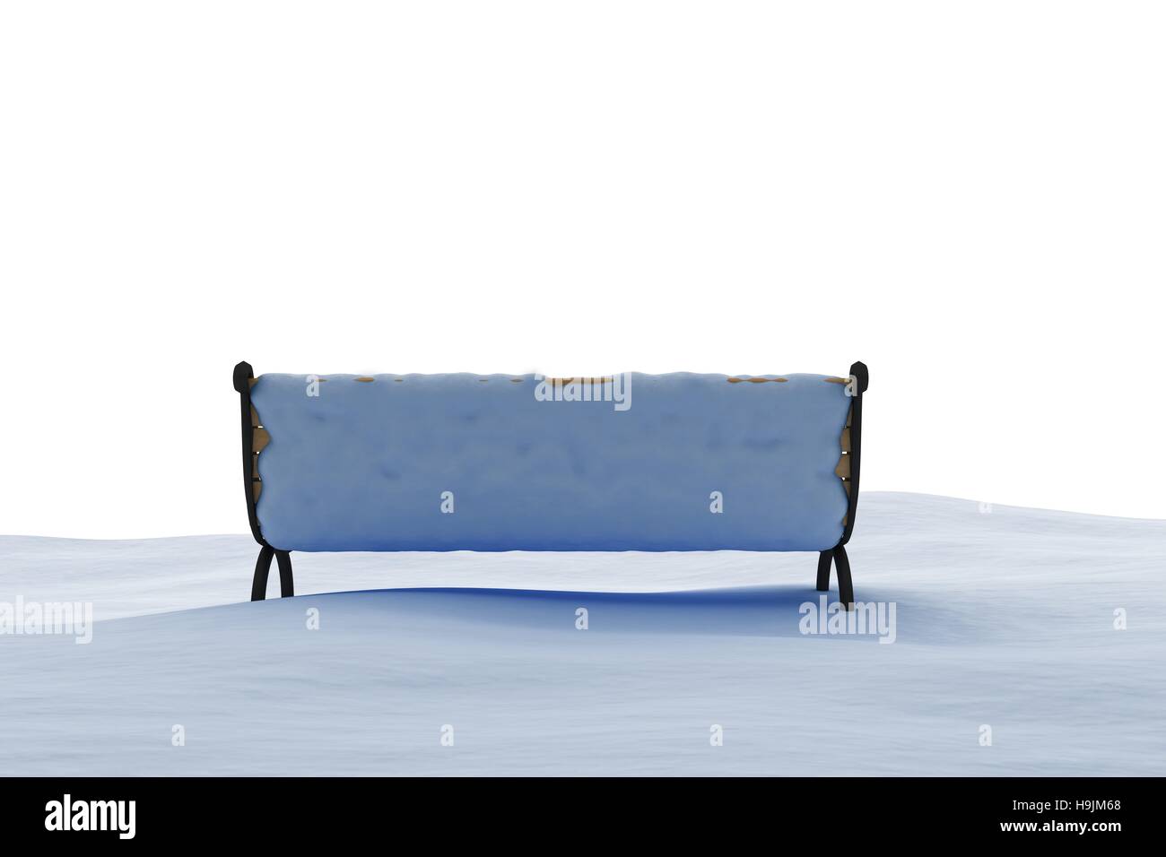 Snow covered bench Stock Photo - Alamy