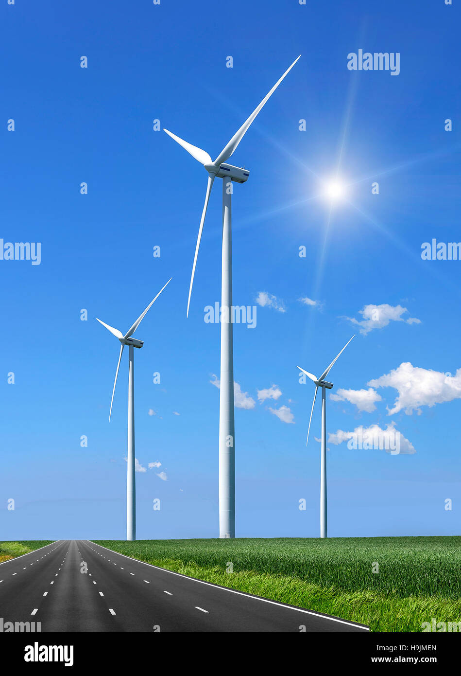 Wind turbines generating electricity Stock Photo - Alamy