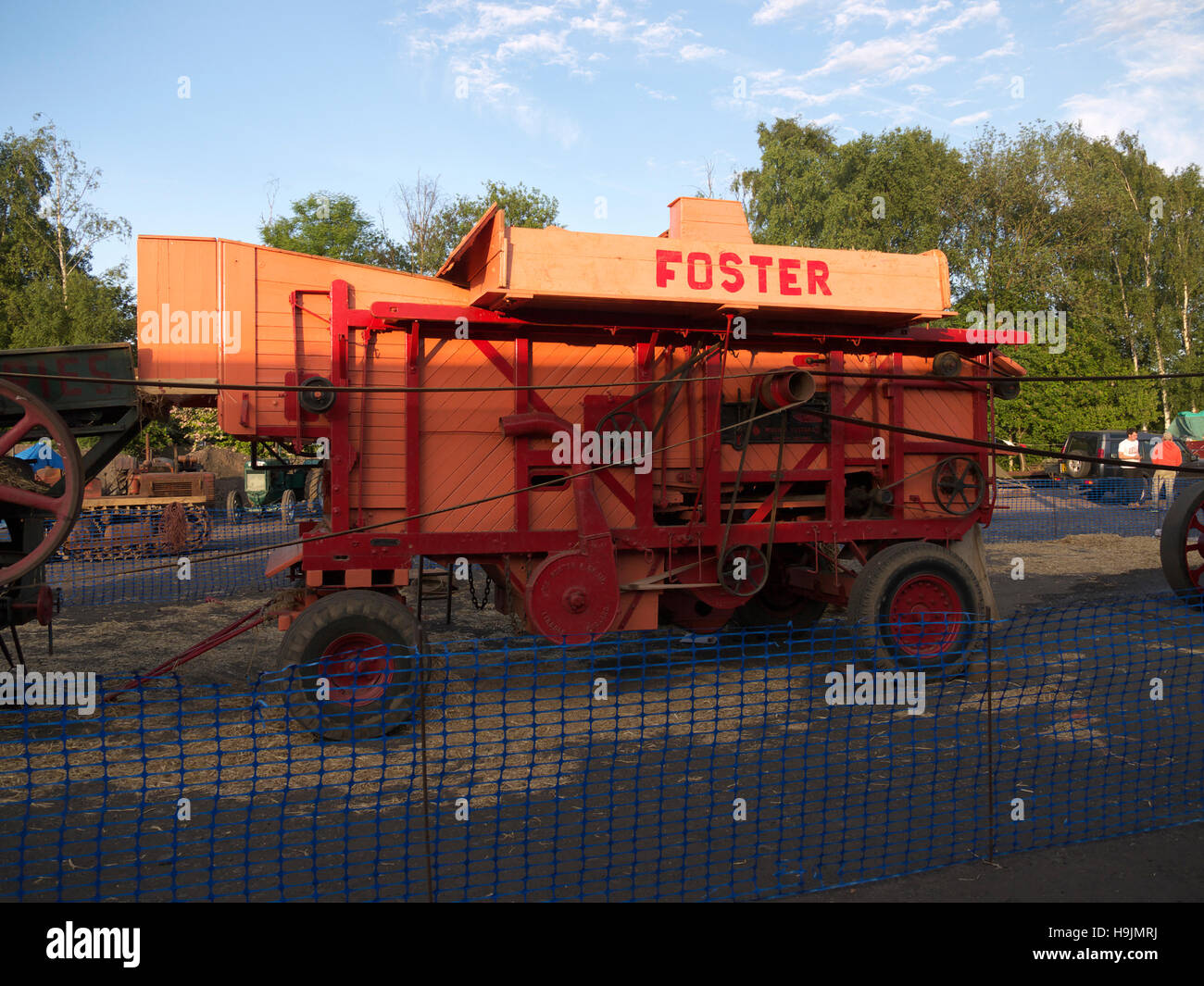Vintage Foster threshing machine Stock Photo - Alamy