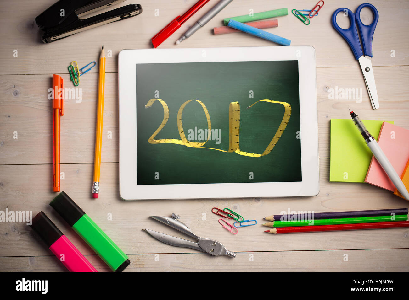 Composite image of 3D new year written with tape measure Stock Photo ...
