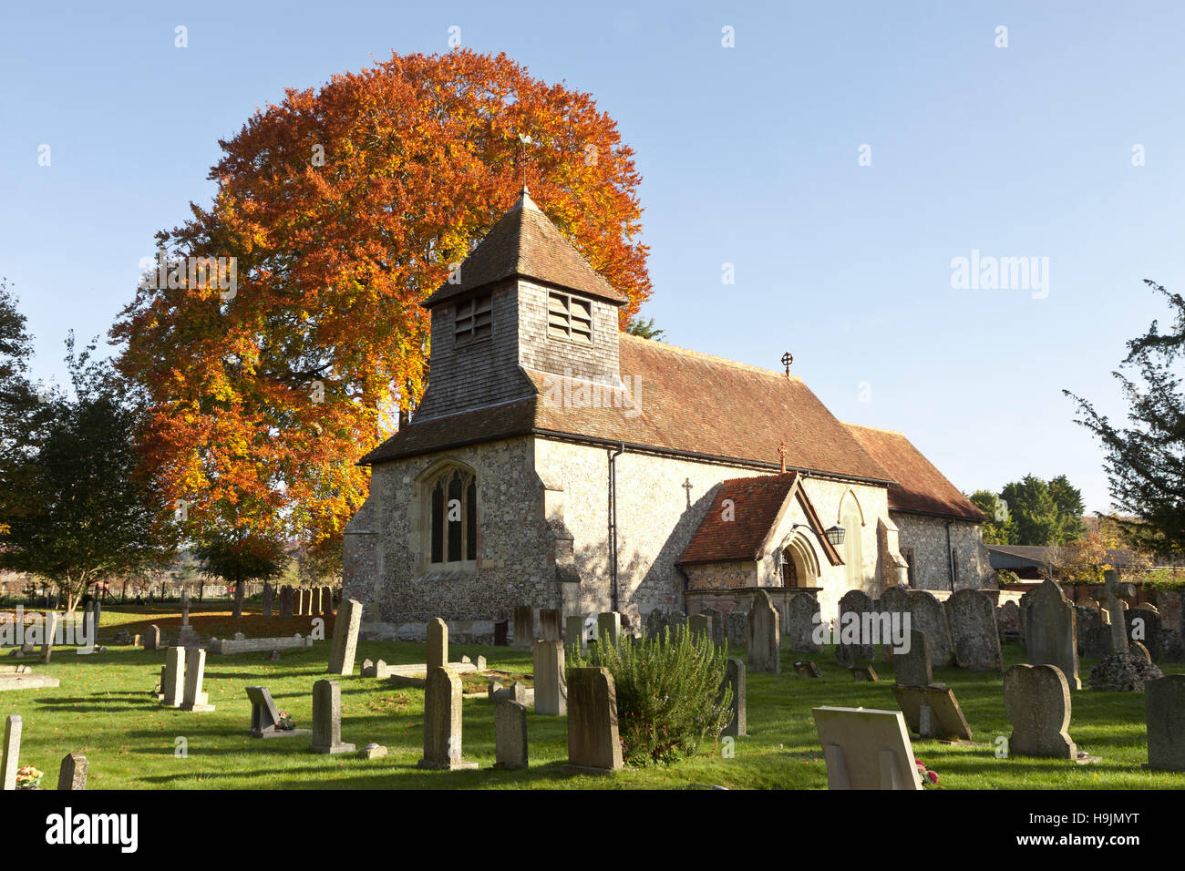St Peters Church, Shipton Bellinger on the edge of Salisbury Plain ...
