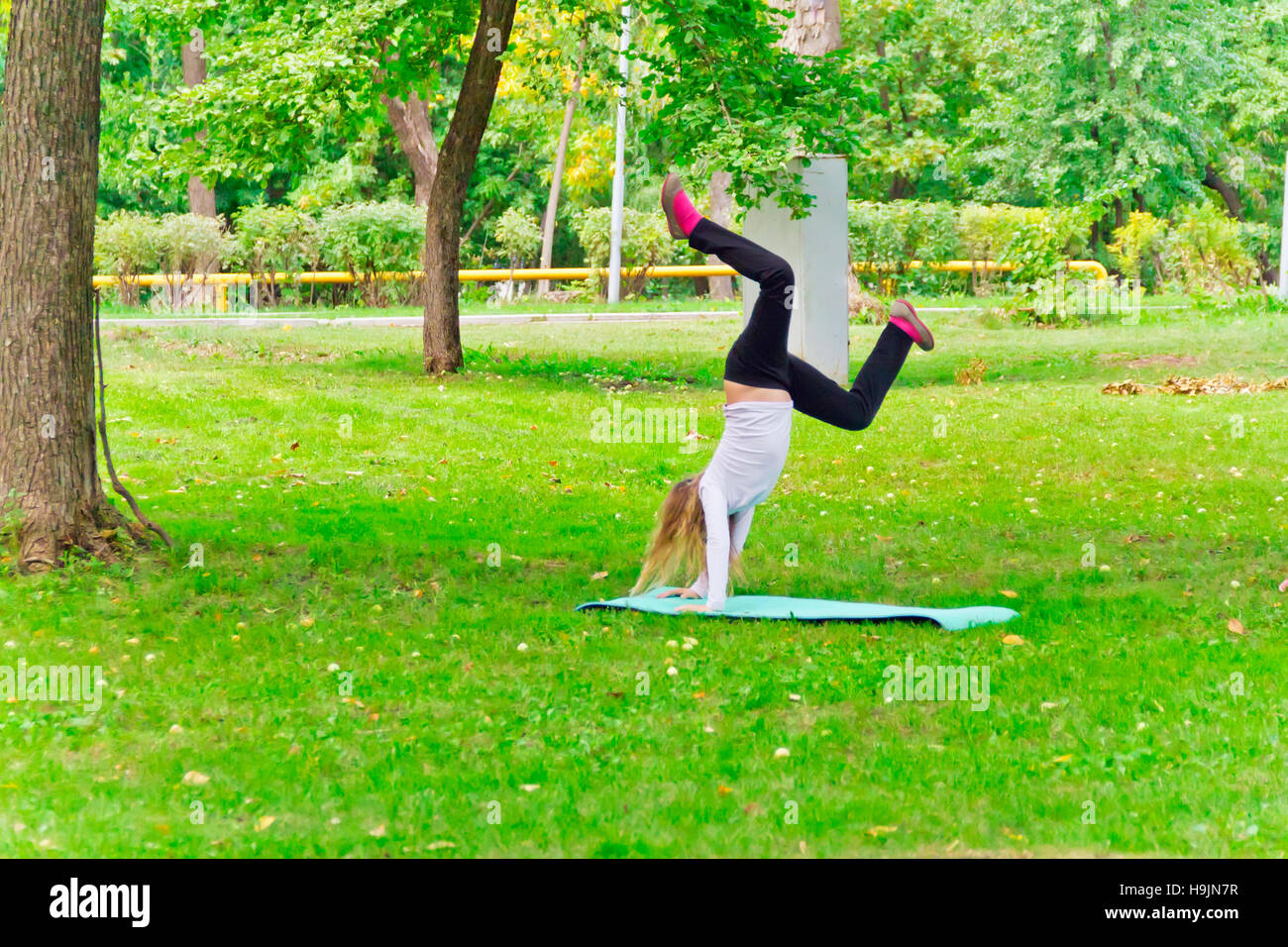 Photo of cute jumping girl in summer Stock Photo - Alamy