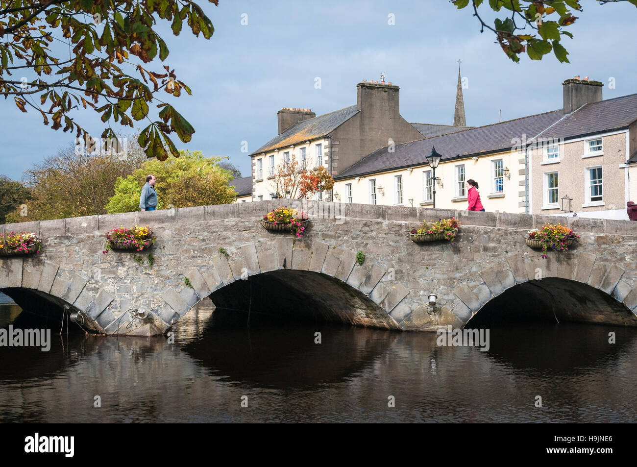 A bridge over the Carrowbeg River in Westport, County Mayo, Ireland ...