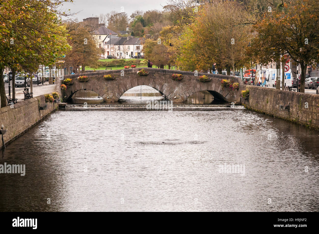 A bridge over the Carrowbeg River in Westport, County Mayo, Ireland ...