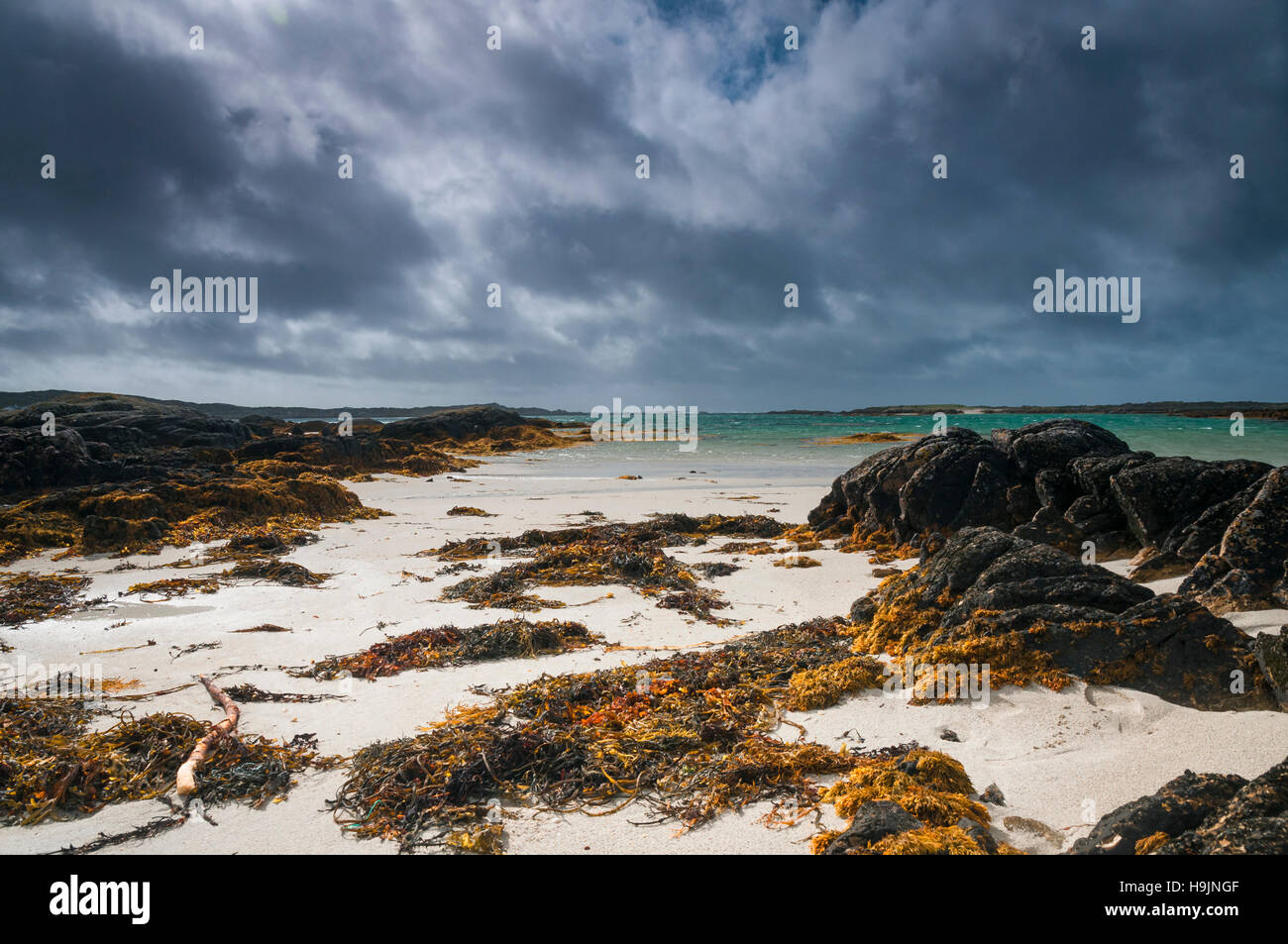Looking out to sea towards Slyne Head Lighthouse, County Galway ...