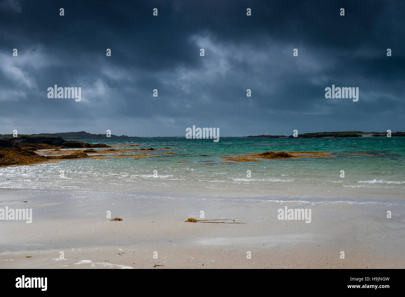 Looking out to sea towards Slyne Head Lighthouse, County Galway ...