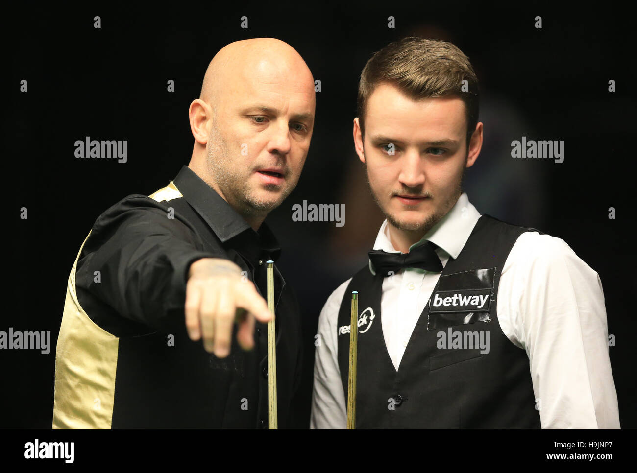 Mark King (left) and Sam Craigie during day two of the Betway UK ...