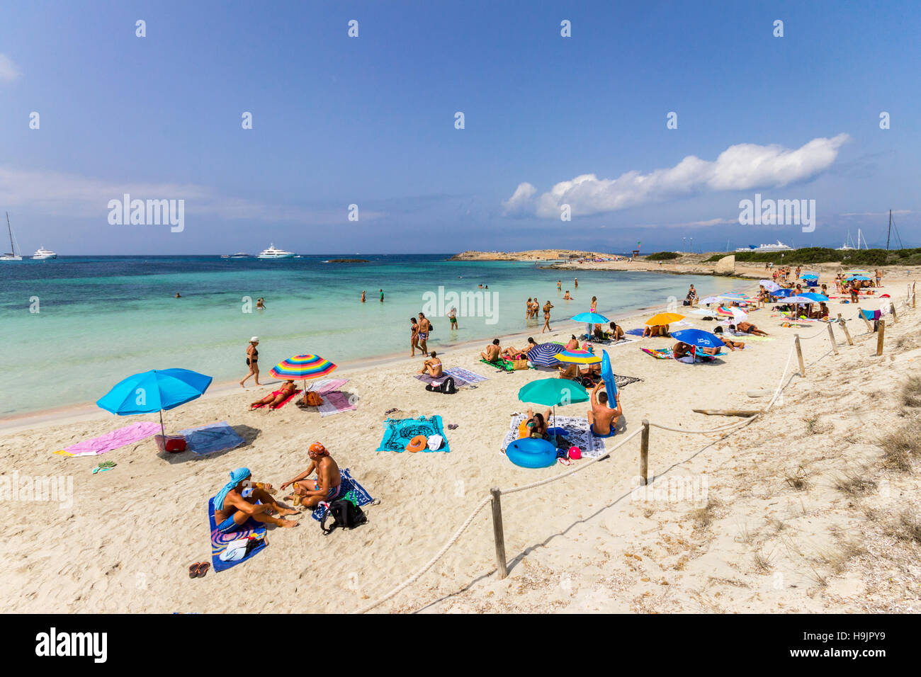 Spain, Balearic Island, Formentera, Playa de Ses Illetes Stock Photo ...