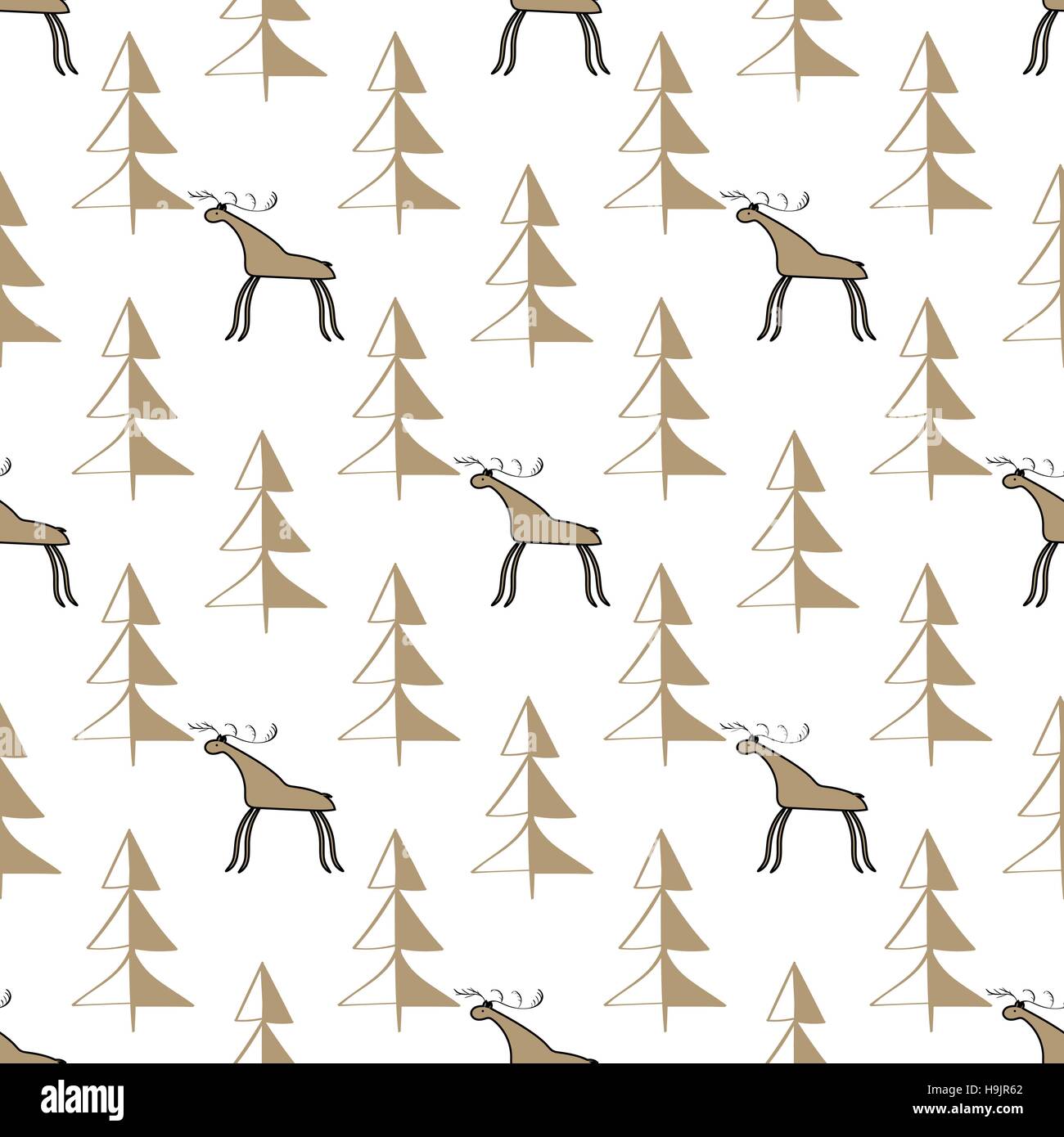Moose wood ethnic ornament seamless pattern Stock Vector Image & Art ...