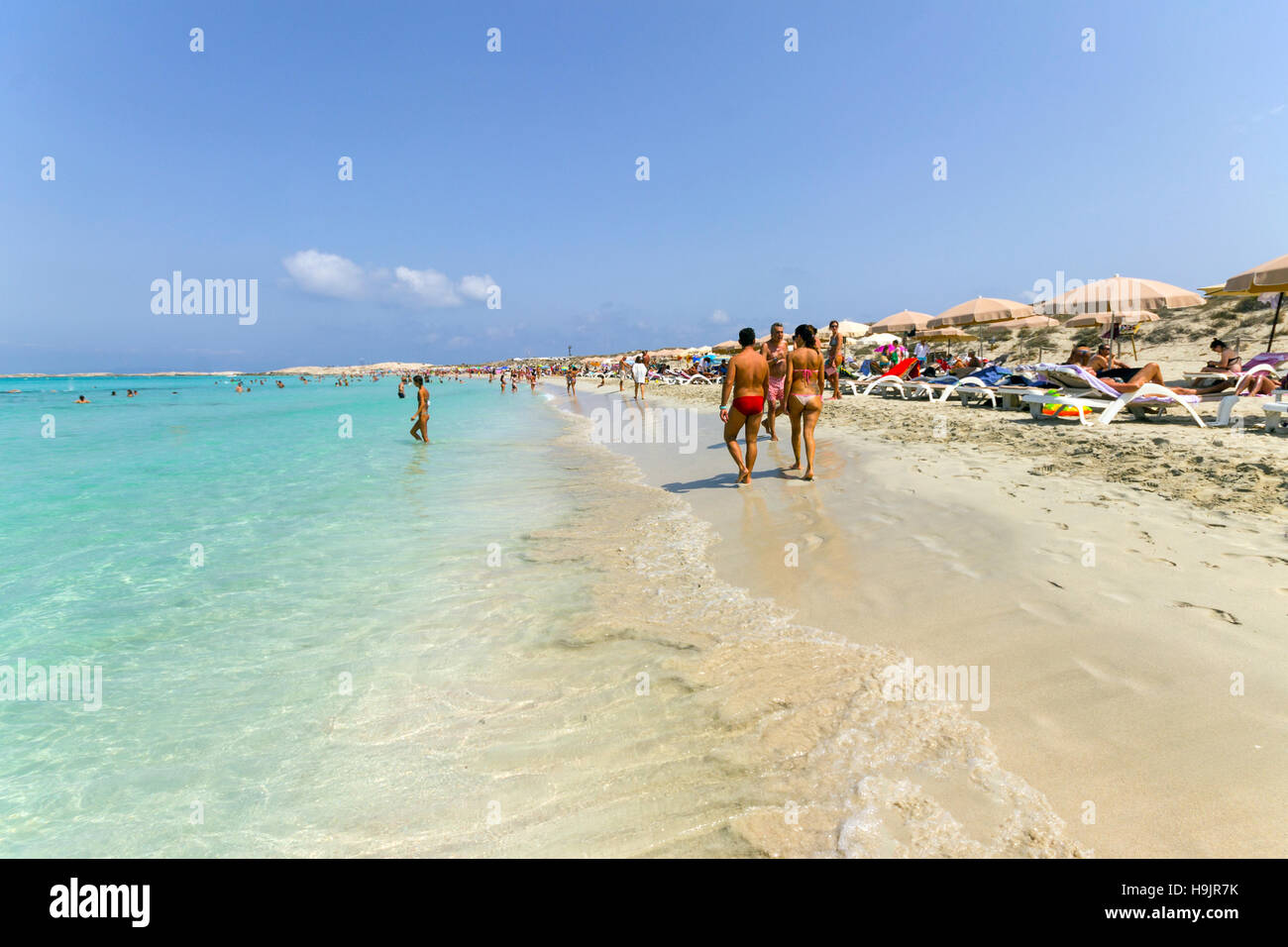 Spain, Balearic Island, Formentera, Playa de Ses Illetes Stock Photo ...