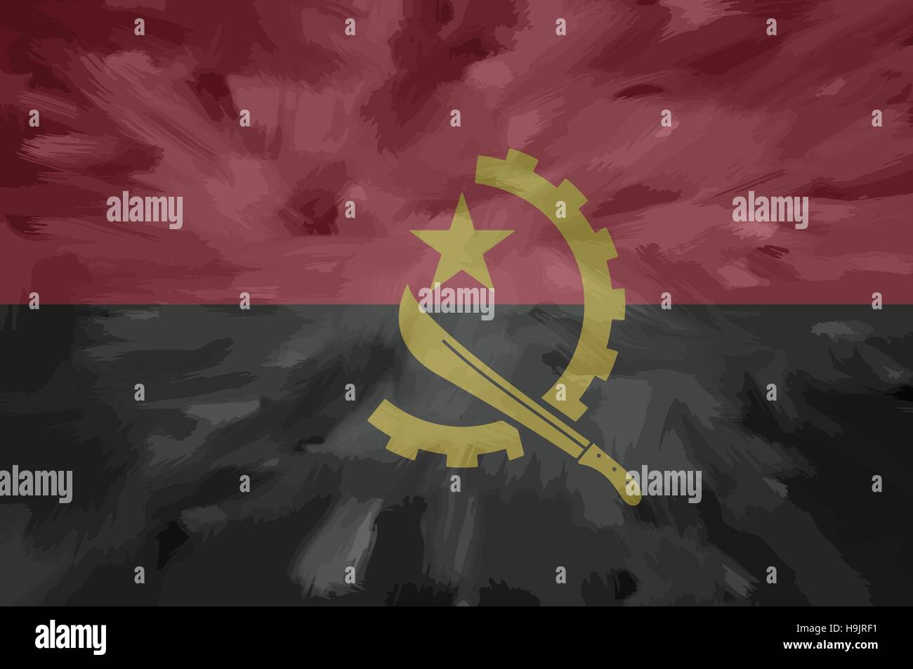Angola painted / drawn vector flag. Dramatic, unusual look. Vector file ...