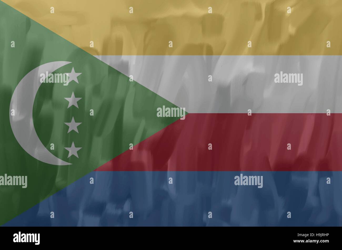 Comoros painted / drawn vector flag. Dramatic, unusual look. Vector ...