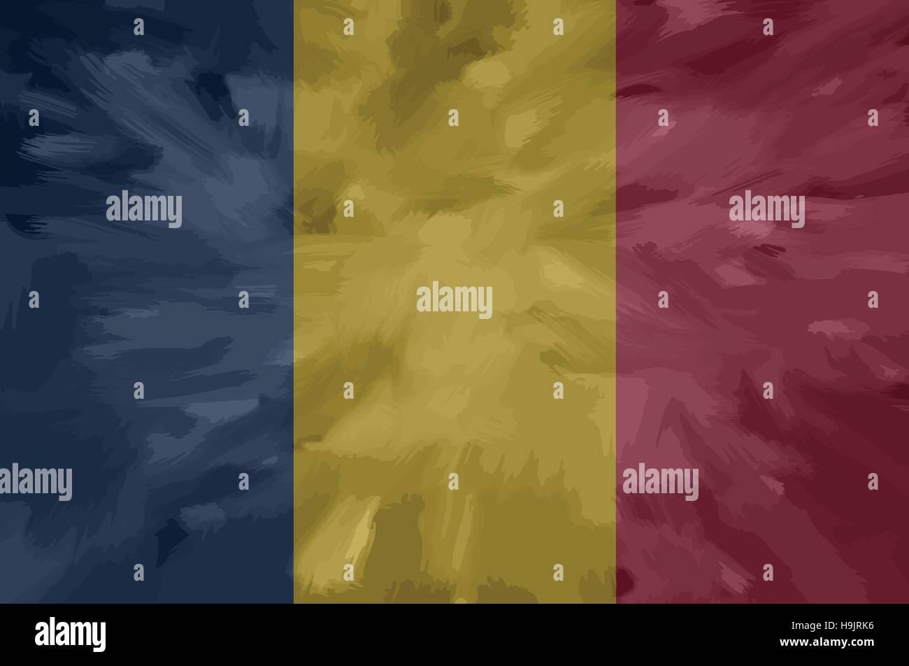 Chad painted / drawn vector flag. Dramatic, unusual look. Vector file ...