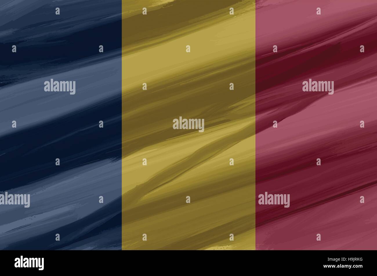 Chad painted / drawn vector flag. Dramatic, unusual look. Vector file ...