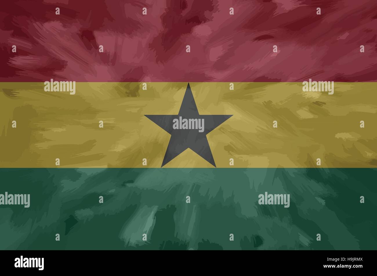 Ghana painted / drawn vector flag. Dramatic, unusual look. Vector file ...