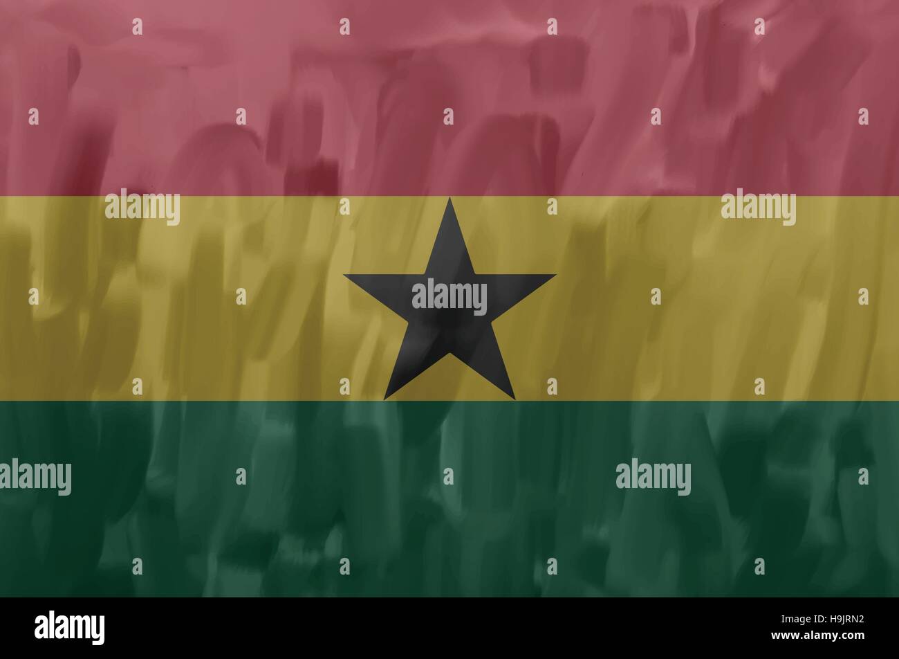 Ghana painted / drawn vector flag. Dramatic, unusual look. Vector file ...