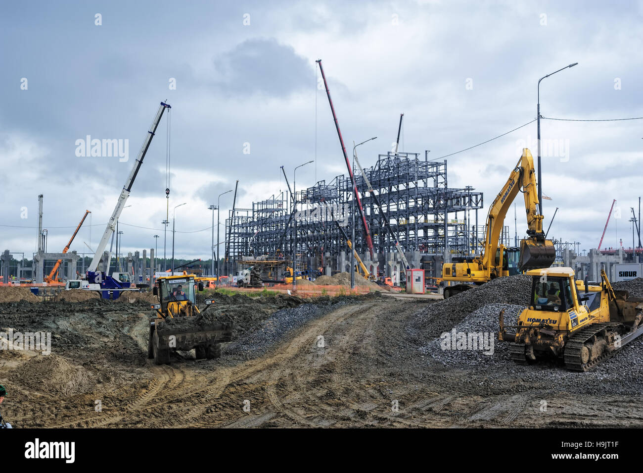 Construction of petrochemical plant. Tobolsk Stock Photo - Alamy