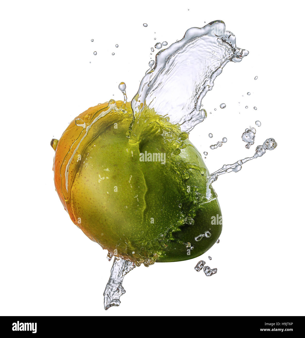Water splash with mango isolated Stock Photo - Alamy