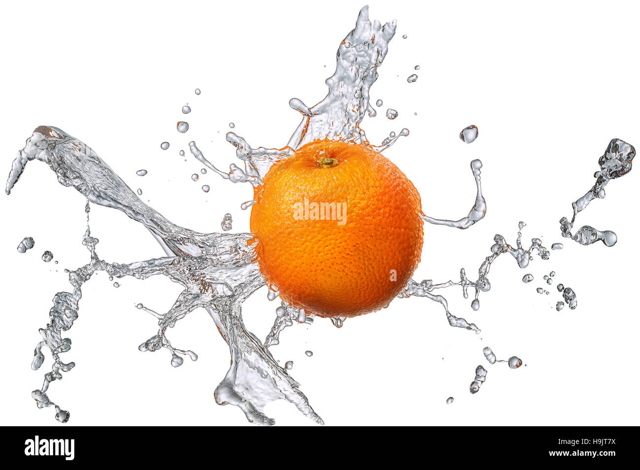 Water splash with orange isolated Stock Photo - Alamy