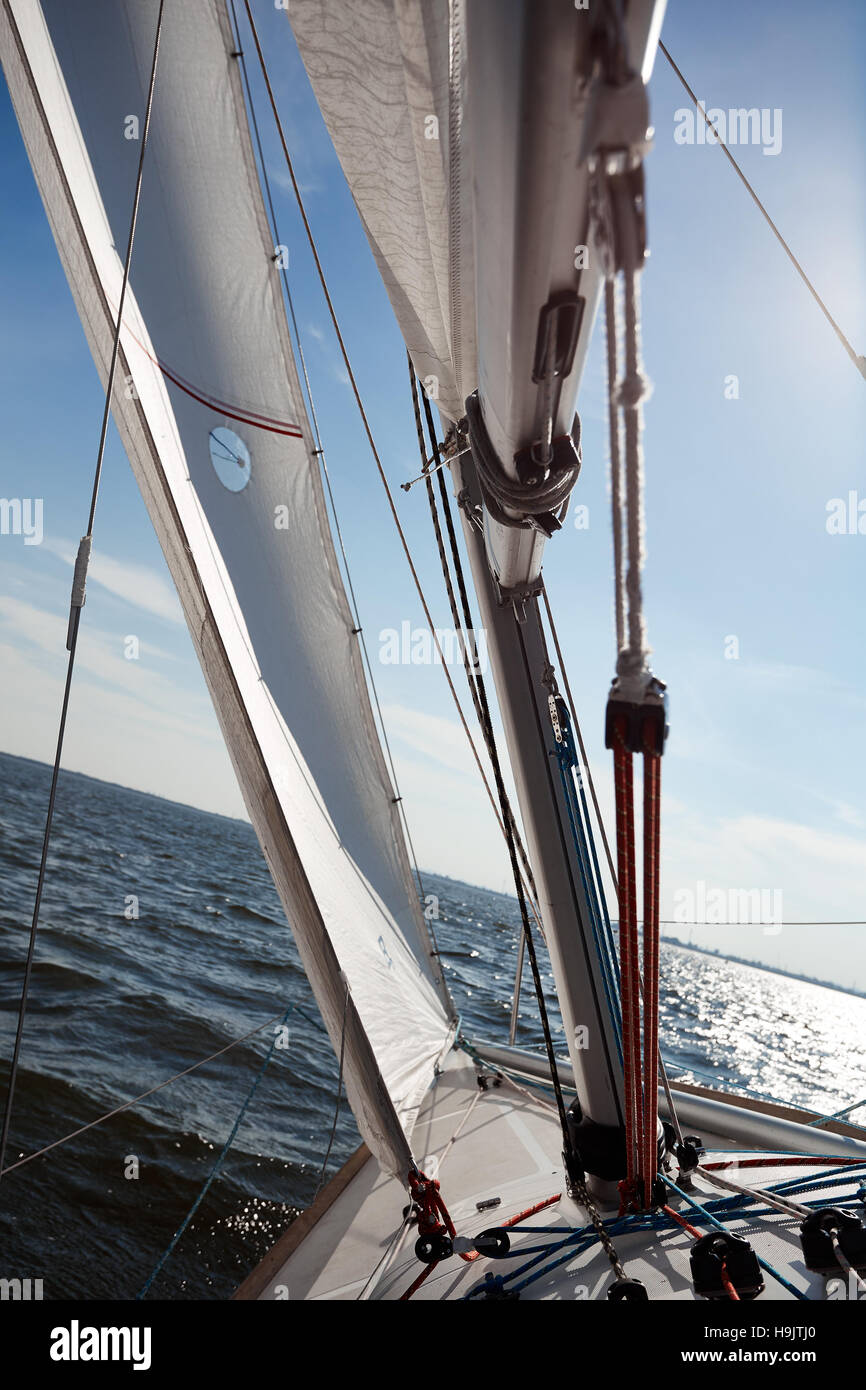 Kiev, Ukraine - September 30, 2016: Sailing yacht training day. Before ...