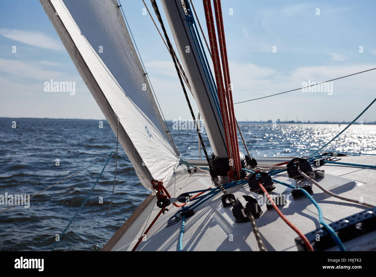 Kiev, Ukraine - September 30, 2016: Sailing yacht training day. Before ...