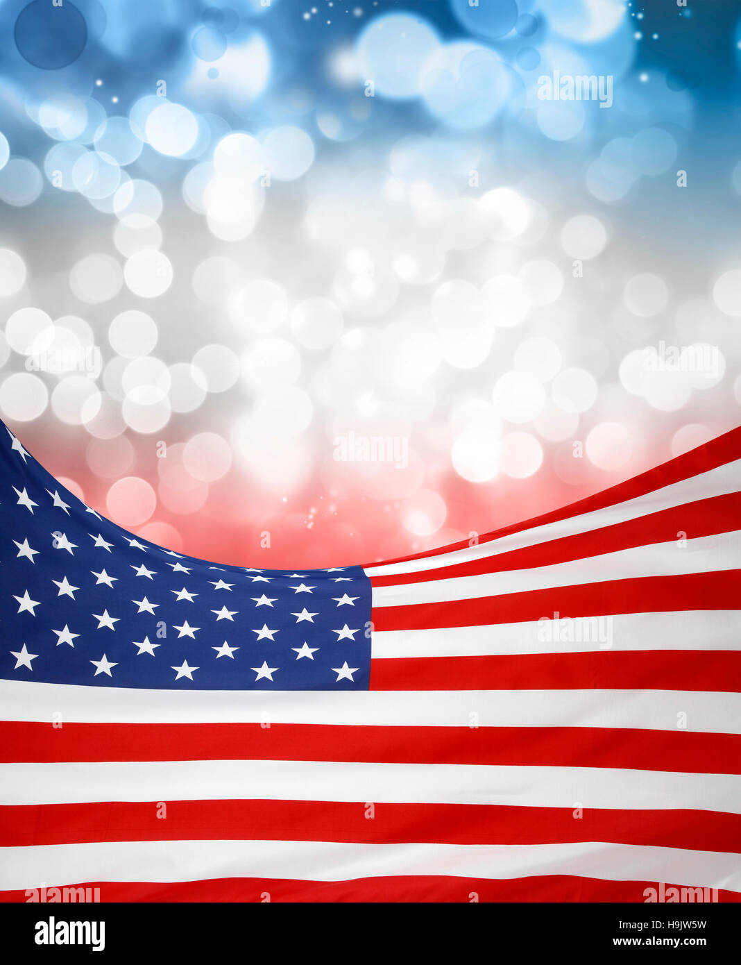 USA flag, red white and blue circles Stock Photo - Alamy